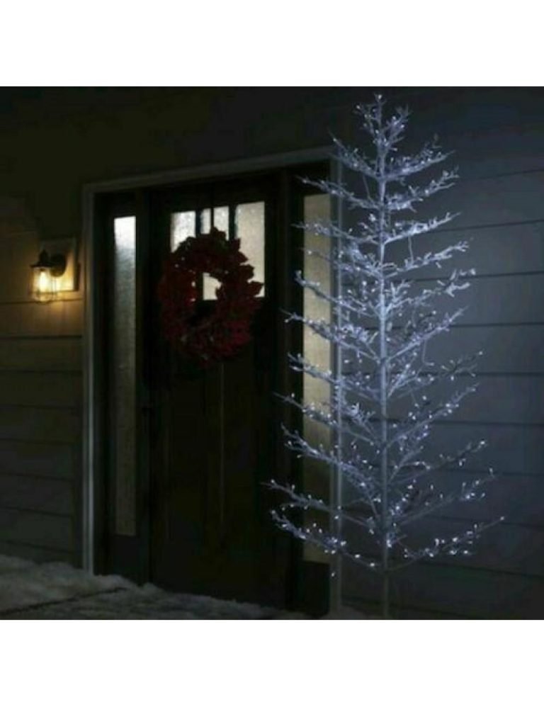 NEW – GE 7′ Ft Winterberry White Pre-Lit Christmas Holiday Tree 400 LED ...