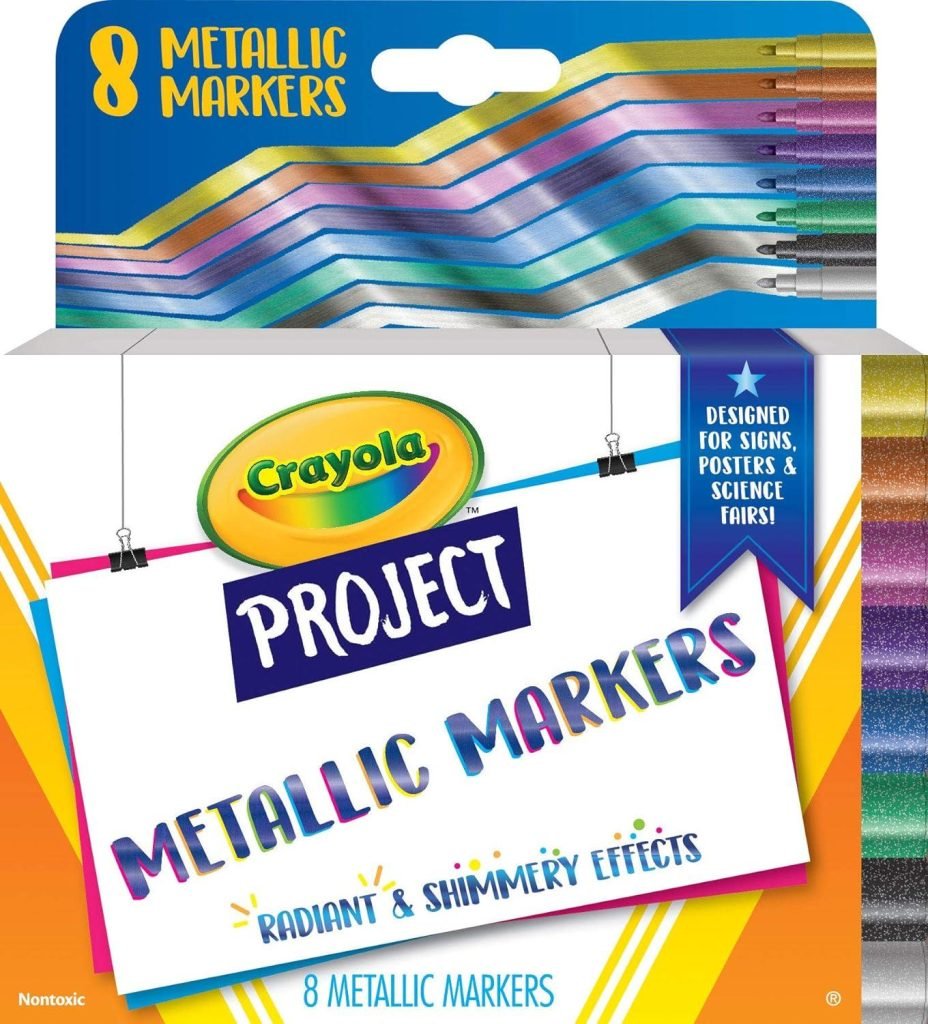 Crayola Metallic Poster Markers, Assorted Colors, Art Supplies, 8Count ...